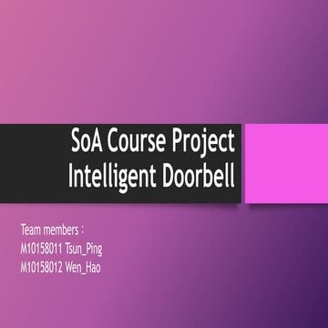 SoA Course Project Intelligent Doorbell_No_Video.pptx