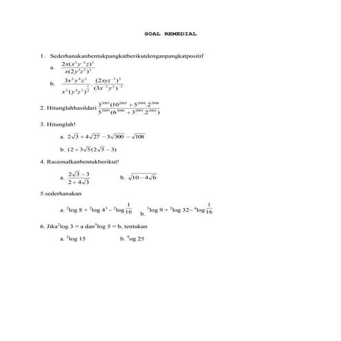 Soal remedial | DOCX