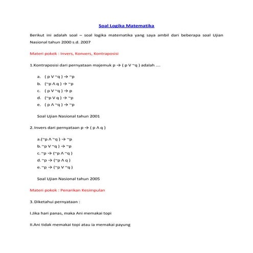Soal logika-matematika | DOCX