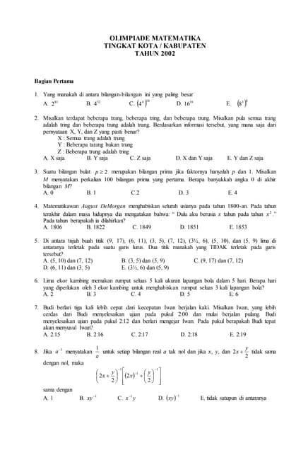 Soal osn matematika 2019 | PDF