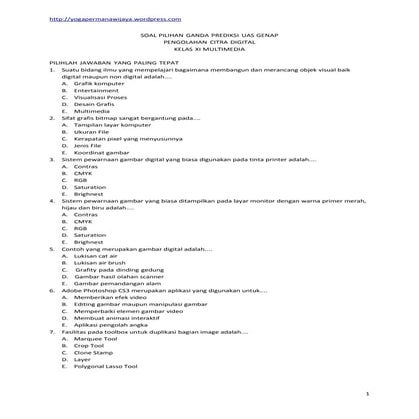 Soal prediksi-uas-genap-pengolahan-citra-digital | PDF