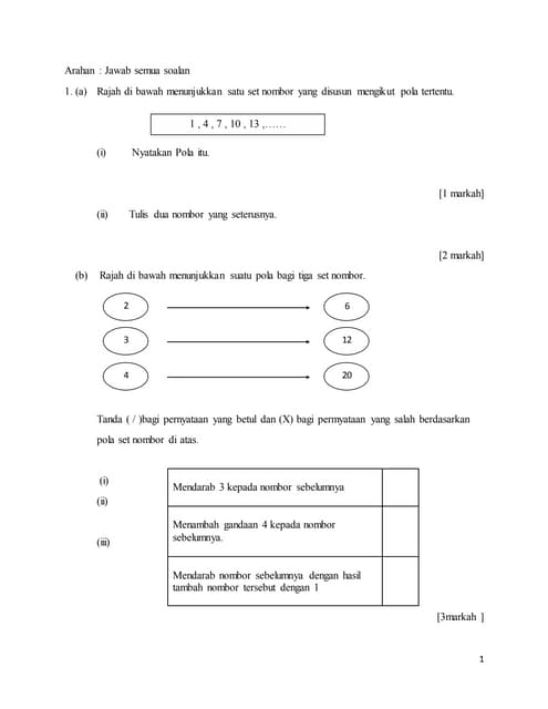 Soalan matematik tingkatan 4 ppt 2019 | DOCX