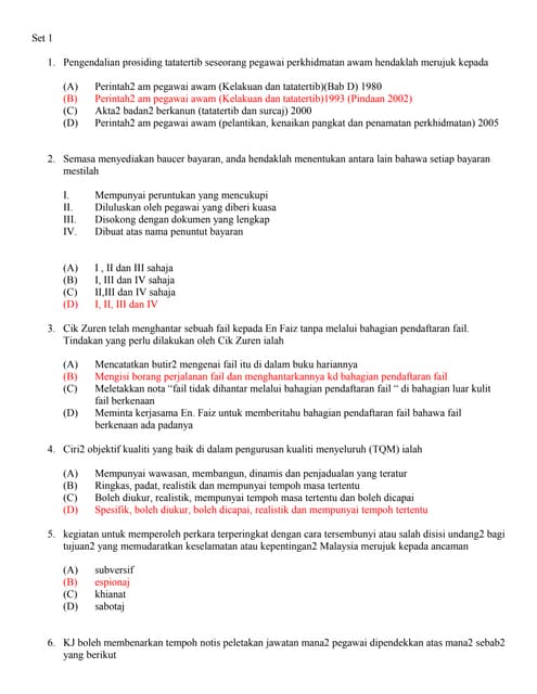 Contoh Soalan PTD Seksyen Pengetahuan AM 2018/2019 | PDF