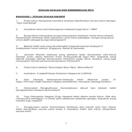Soalan kuiz | PDF