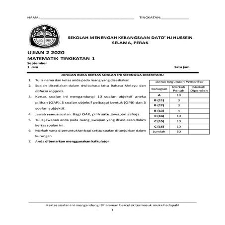 soalan math form 1 ujian bln 9.docx