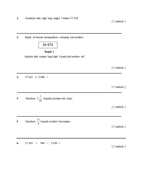 Ujian Diagnostik Math Pdf