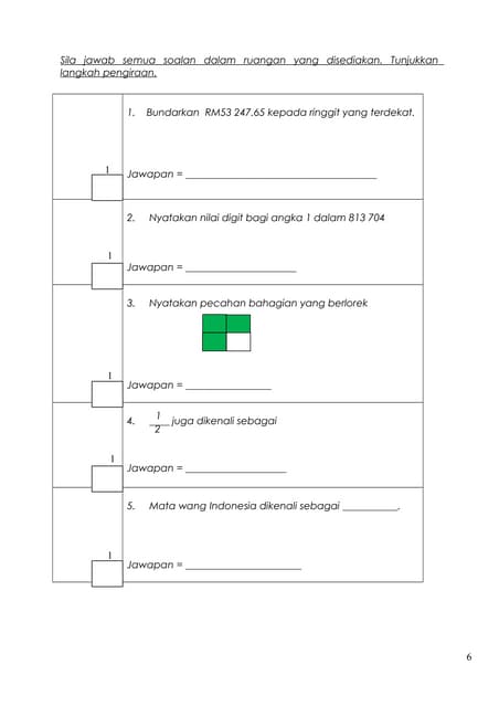SOALAN PEPERIKSAAN AKHIR TAHUN MATEMATIK TAHUN 2 | DOC