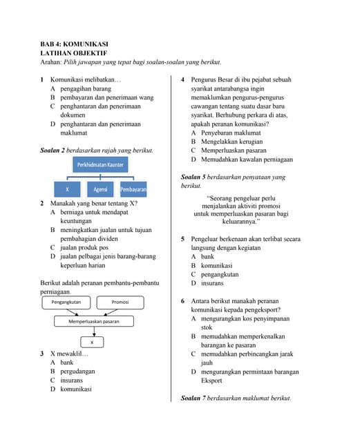 Soalan objektif aneka pilihan | DOCX