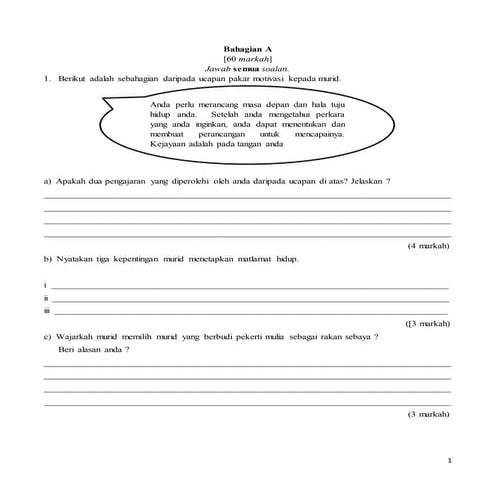 Soalan peperiksaan percubaan spm moral 2016 | DOCX