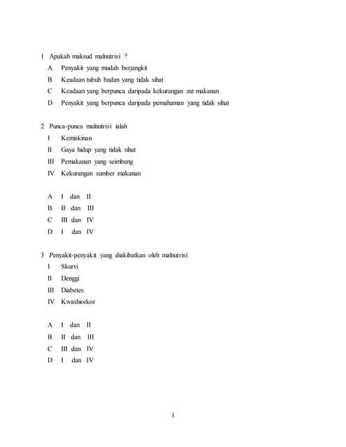 Bahagian a soalan objektif | PDF