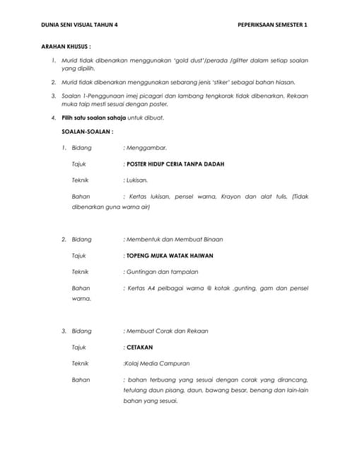 Soalan akhir tahun 4 psv | DOC