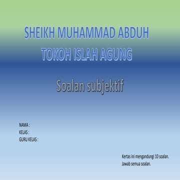 Soalan sheikh muhammad_abduh | PPT