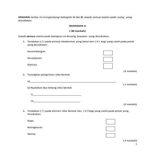 Soalan ujian selaras 1 rbt 2017 | PDF