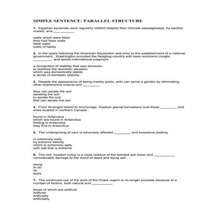 Soal bahasa inggris parallel structure | DOC