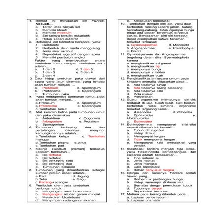 Soal biologi kelas 10 | DOCX