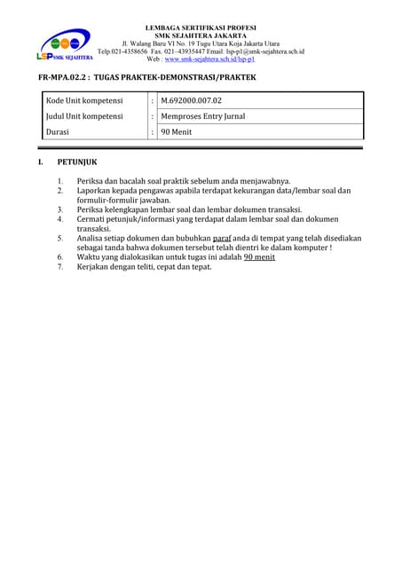 Soal spreadsheet lsp 2022 | PDF