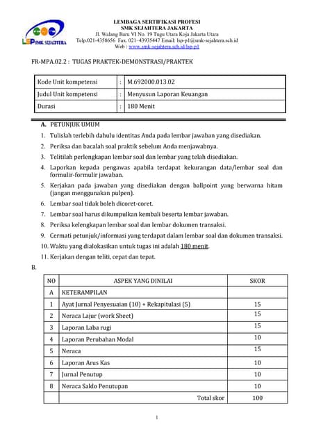 Soal spreadsheet lsp 2022 | PDF
