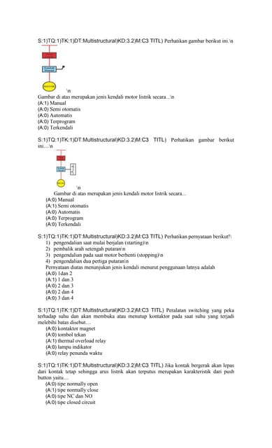 Soal latihan instalasi listrik kunci | PDF