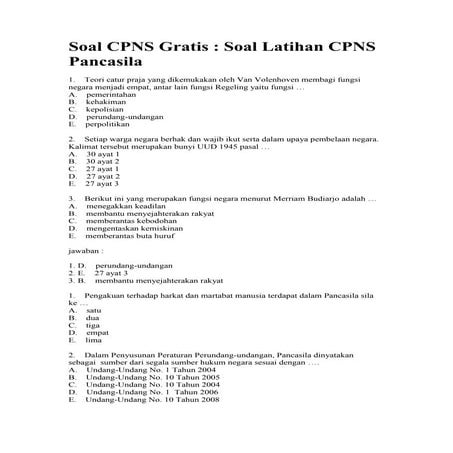 Soal cpns gratis | PDF