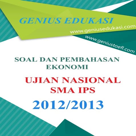 Soal dan pembahasan un ekonomi sma ips 2012-2013 | PDF