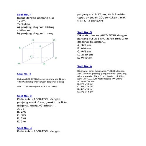 Soal dimensi 3 | DOCX