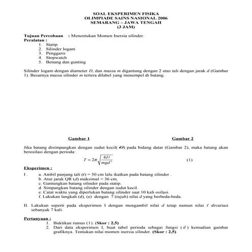 Soal Eksperimen Fisika Doc