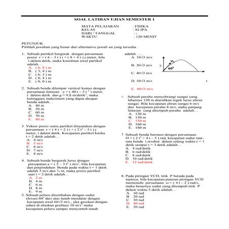 Soal fisika xi.1 | PDF