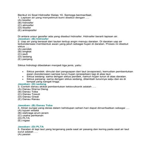 Soal Hidrosfer Kelas 10.docx
