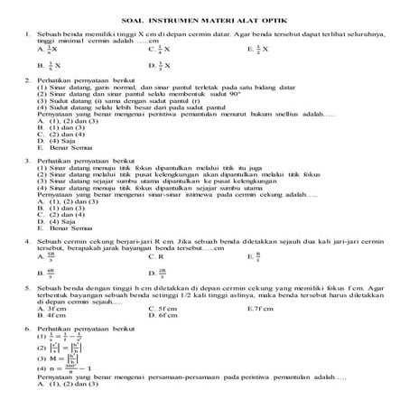 Soal instrument 25 | DOCX