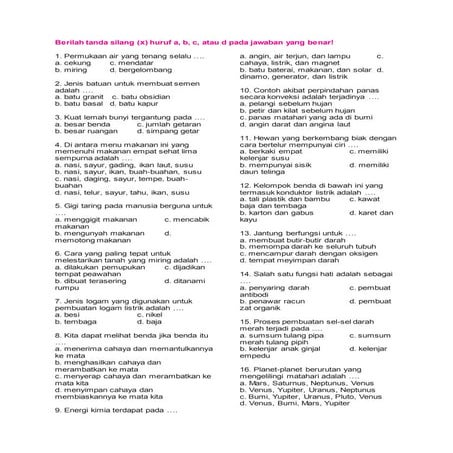 Soal ipa kls 6 | PDF