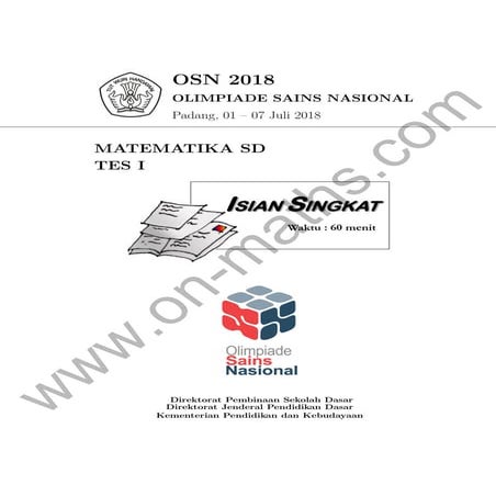 Soal osn matematika 2019 | PDF