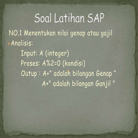 Soal latihan sap 1 | PPT