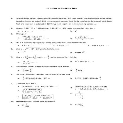 Soal latihan uts 7 | PDF