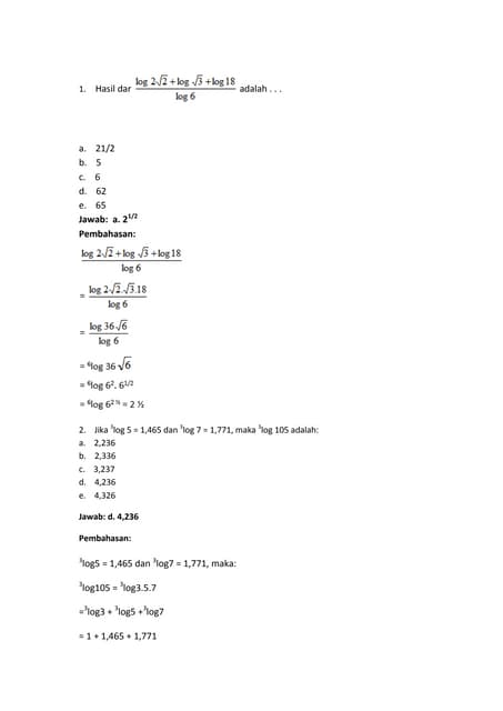 Soal logaritma | PDF