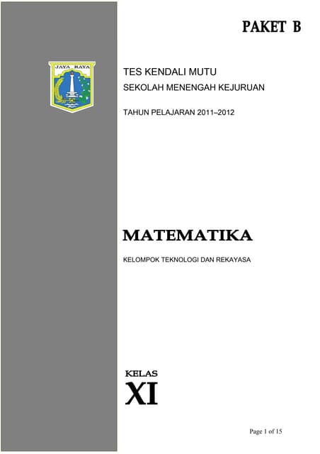 SOAL MATEMATIKA UN 2005 | PDF