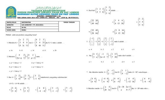 Matematika XII IPA | PDF