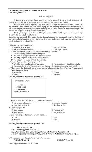 Standard English test for Grade 12-learners | PDF