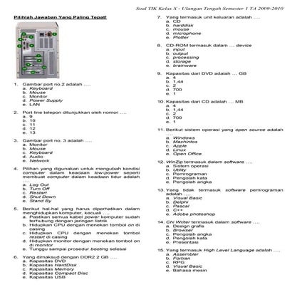 TIK SMA soal ulangan | DOCX