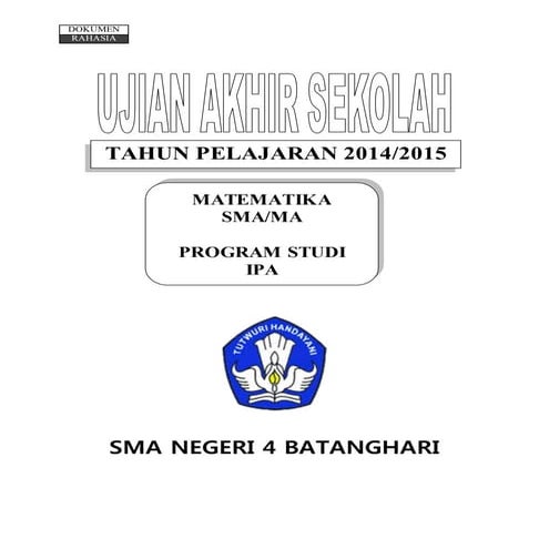Soal mtk ipa paket a | PDF