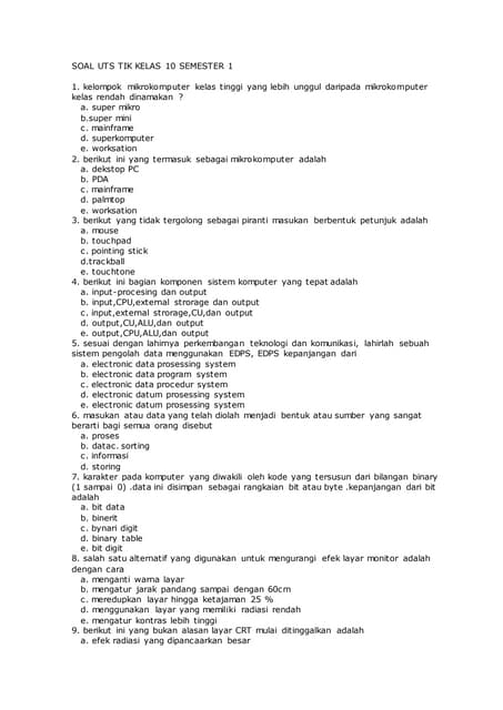 Soal lathan usp tik 9 | PDF