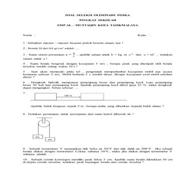 Besaran dan Satuan dalam Fisika (MTsN) | PDF