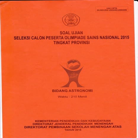 Soal osp astronomi 2015 | PDF