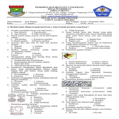 Soal PAS Seni Budaya Kelas 7 TA. 2023-2024.docx
