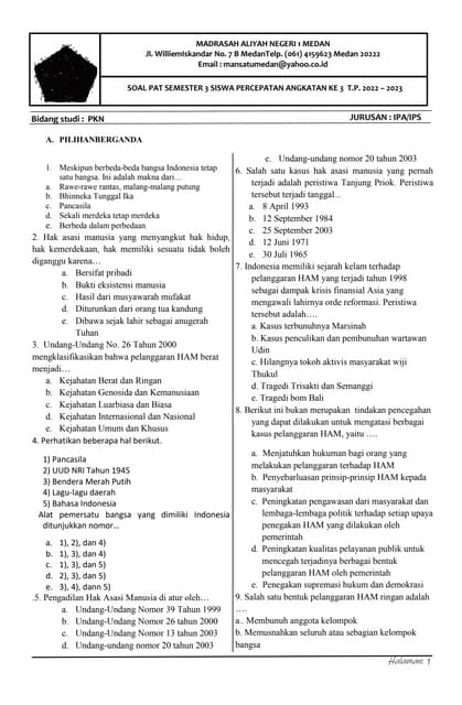 Soal kelas xii | DOCX