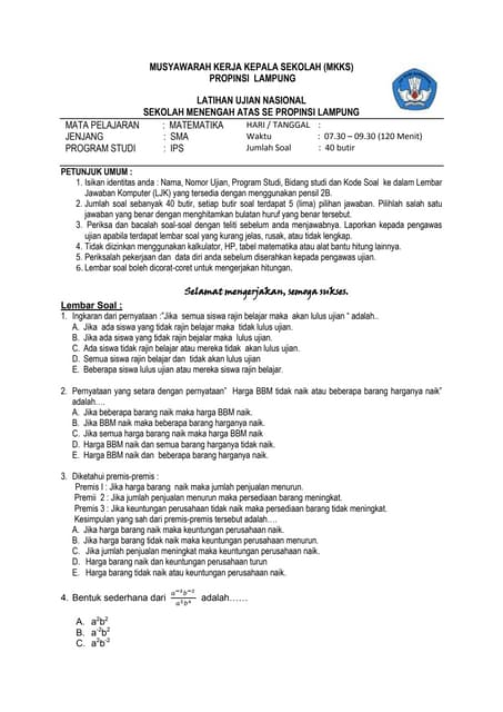 Lt soal-mtk-un-smp | PDF