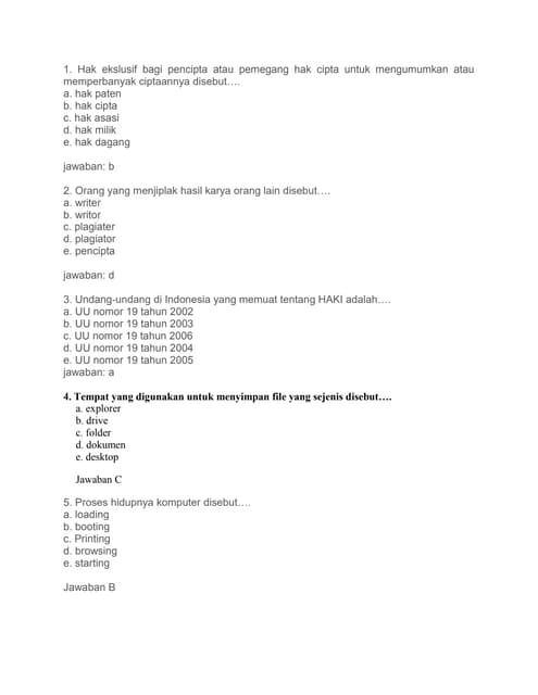 Soal lathan usp tik 9 | PDF