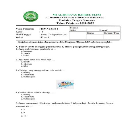 Soal PTS kelas 1 2021.docx