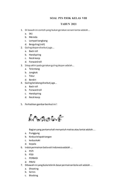 Soal pts pjok kelas 8 | PDF