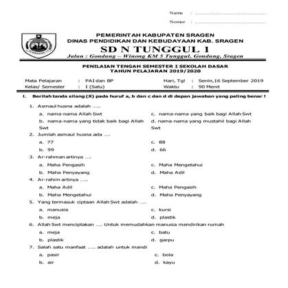 Soal PTS PAI Smster 1 kls 1-6 TP 2019-2020.docx