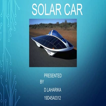 Solar Car Presentation | PPTX